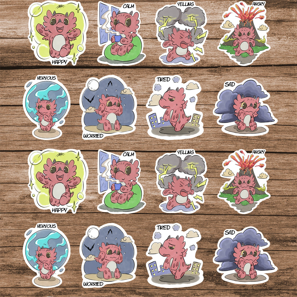 2'' Emotion Stickers - Diggory Doo - My Dragon Books